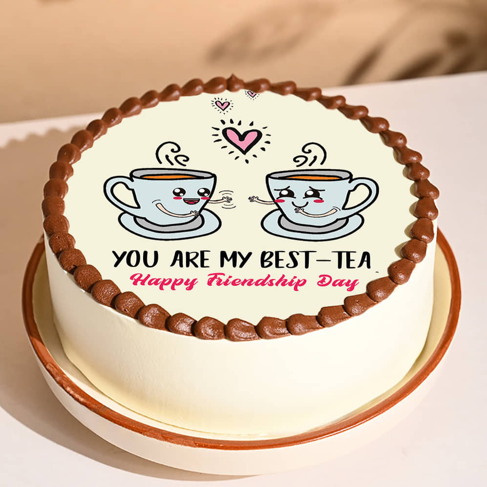 Buy Best Tea Friendship Day Cake Online - Order Now