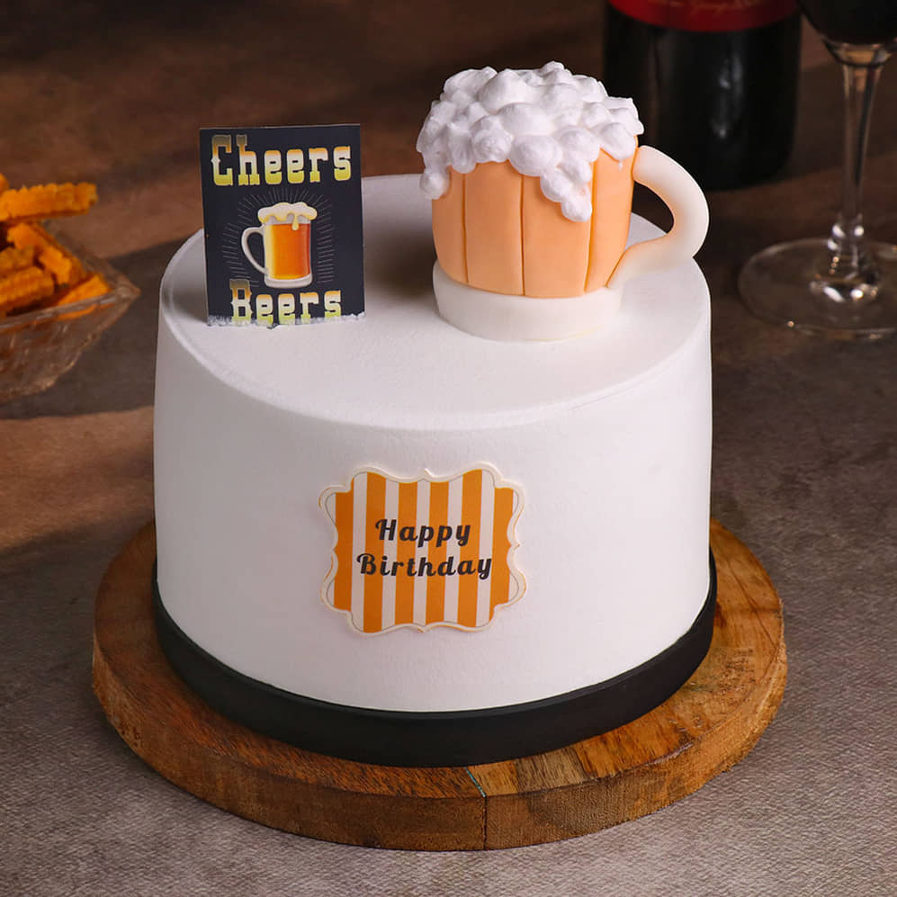 Buy Beer Theme Birthday Cake Online - Order Now