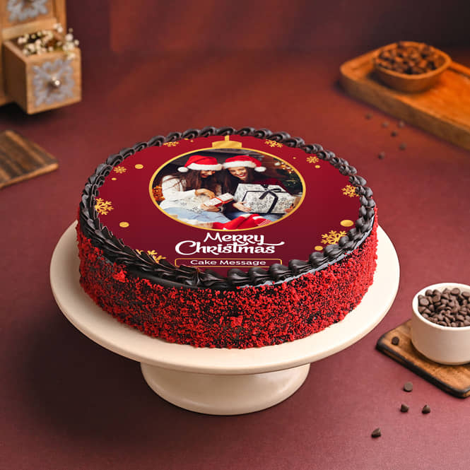 Buy Christmas Cheer Photo Cake Online - Order Now