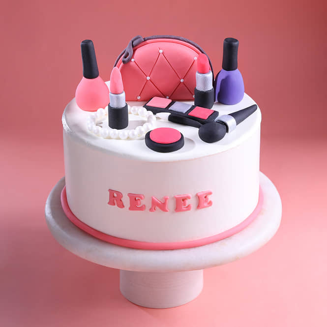 Buy Glamour Makeup Theme Cake Online - Order Now