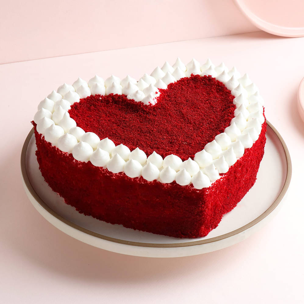 Buy Heart Shape Red Velvet Crumb Cake Online - Order Now