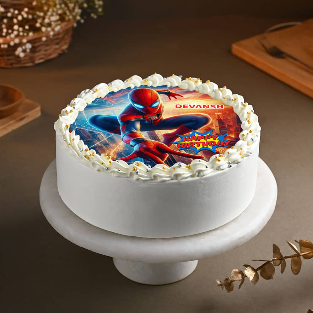 Buy Heroic Spiderman Photo Cake Online - Order Now