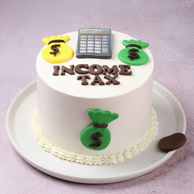 Buy Income Tax Fun Theme Cake Online - Order Now