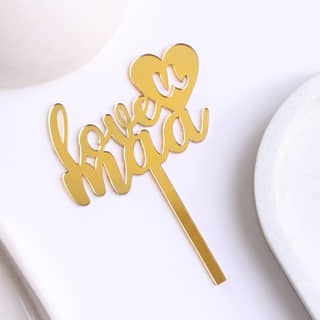 Love u Maa Cake Topper