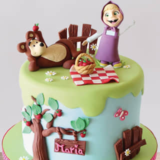 Masha And Bear Theme Cake | Cakes for Kids Online