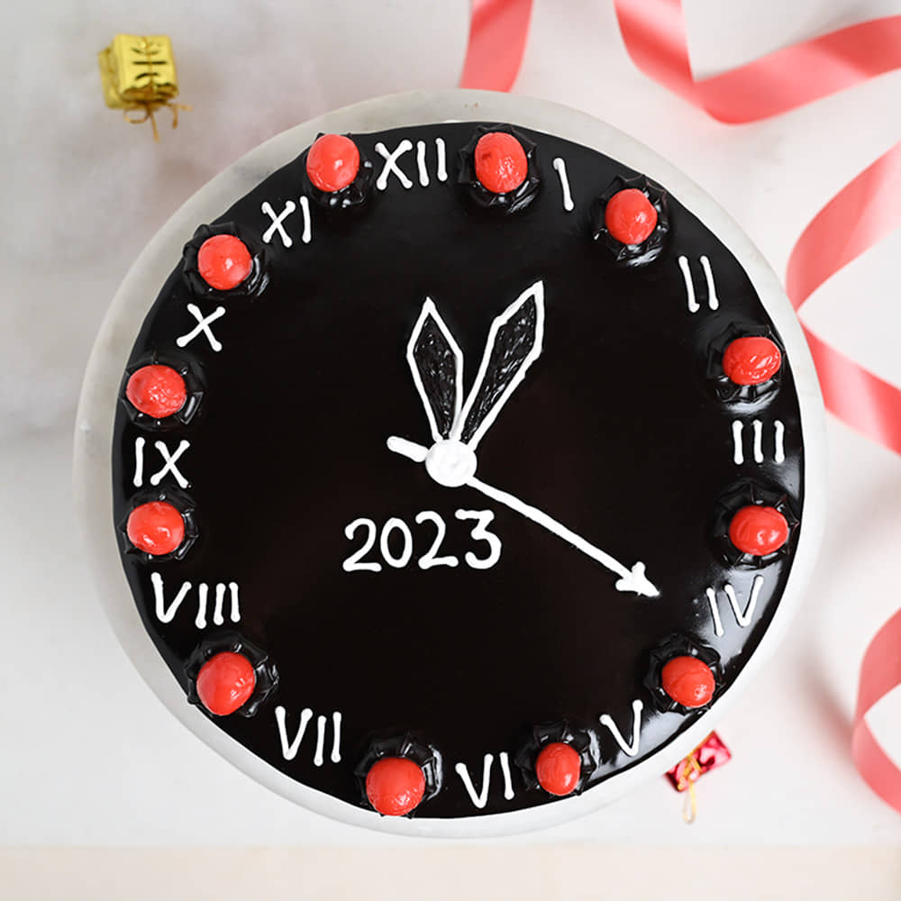 Buy Cherry Choco NY Clock Cake-NY Choco Clock Cake