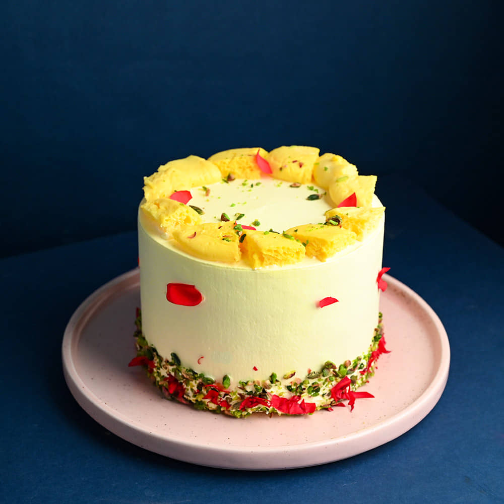 Buy Rose Petals N Pistachio Rasmalai Cake Online - Order Now