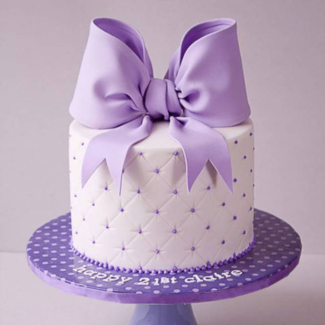 Buy Stylish Purple Bow Cake Online - Order Now