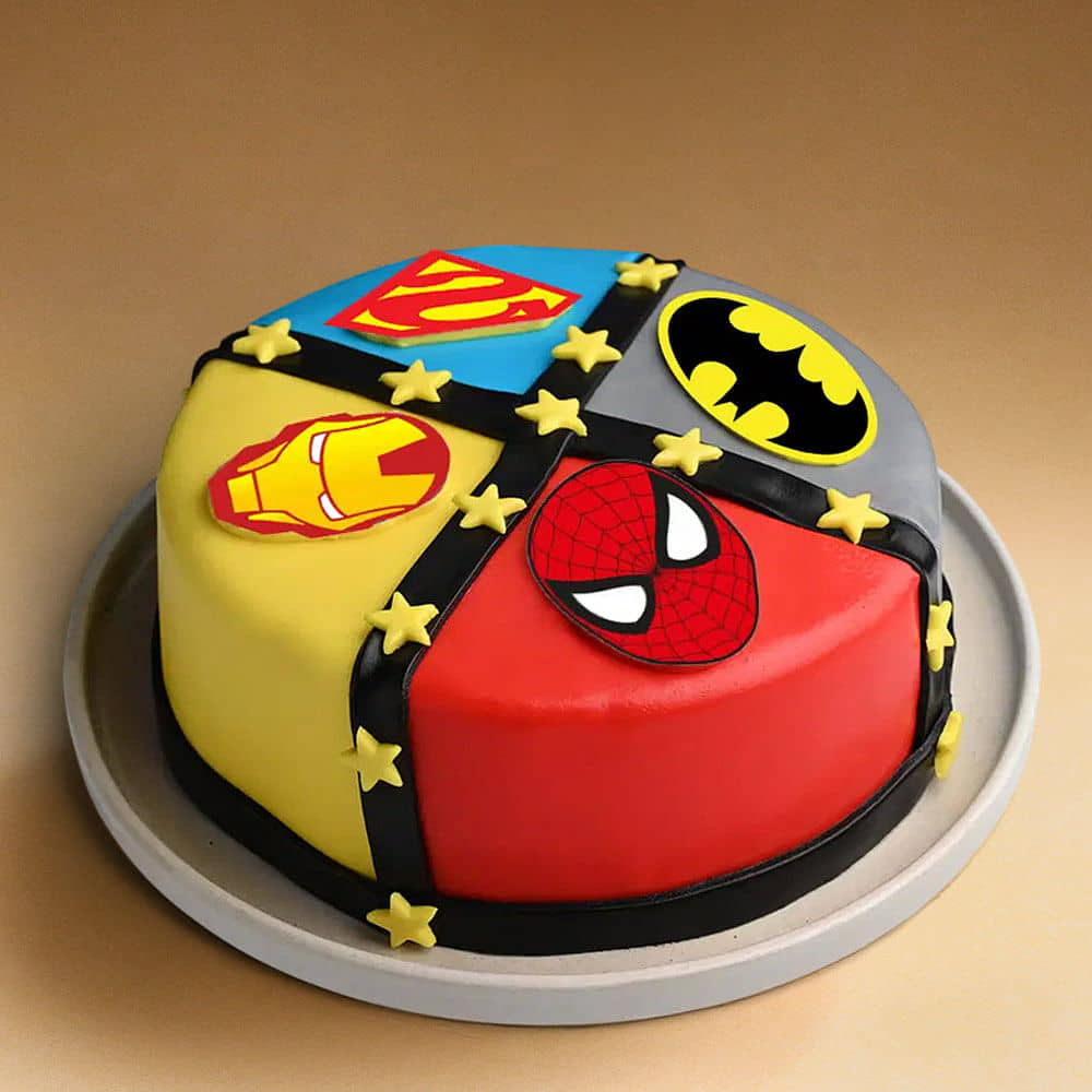 Buy Superheroes United Theme Cake Online - Order Now