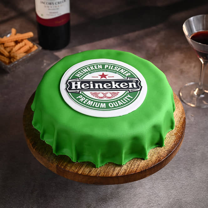 Buy The Heineken Beer Theme Cake Online - Order Now